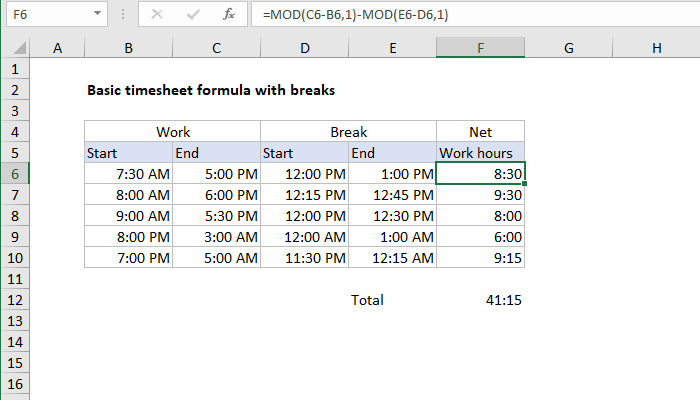 How To Create A Timesheet In Excel 2016